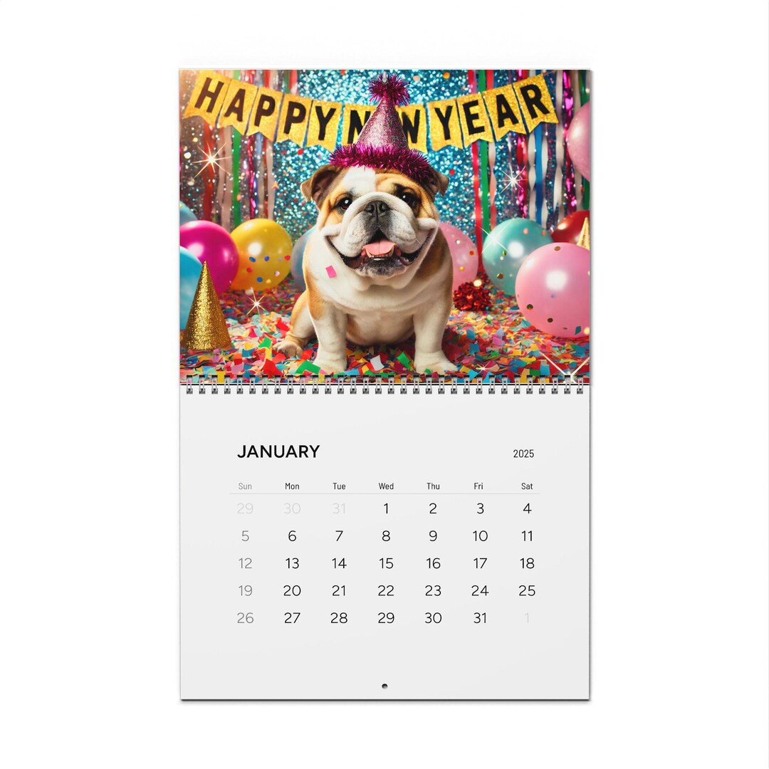 2025 Calendar, Adorable English Bulldog Wall Calendar for Pet Lovers ...
