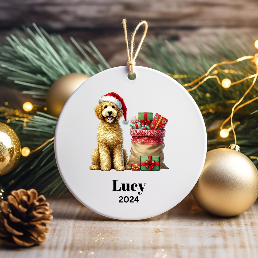 Goldendoodle Dog Ornament, Personalized Christmas Decoration for Pet ...