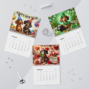 2025 Wall Calendar, Adorable Dachshund Designs for Dog Lovers, Perfect ...