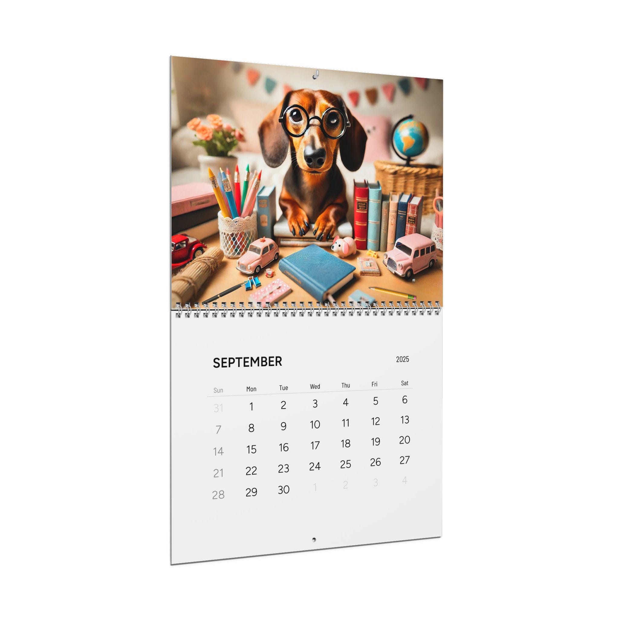2025 Wall Calendar, Adorable Dachshund Designs for Dog Lovers, Perfect ...