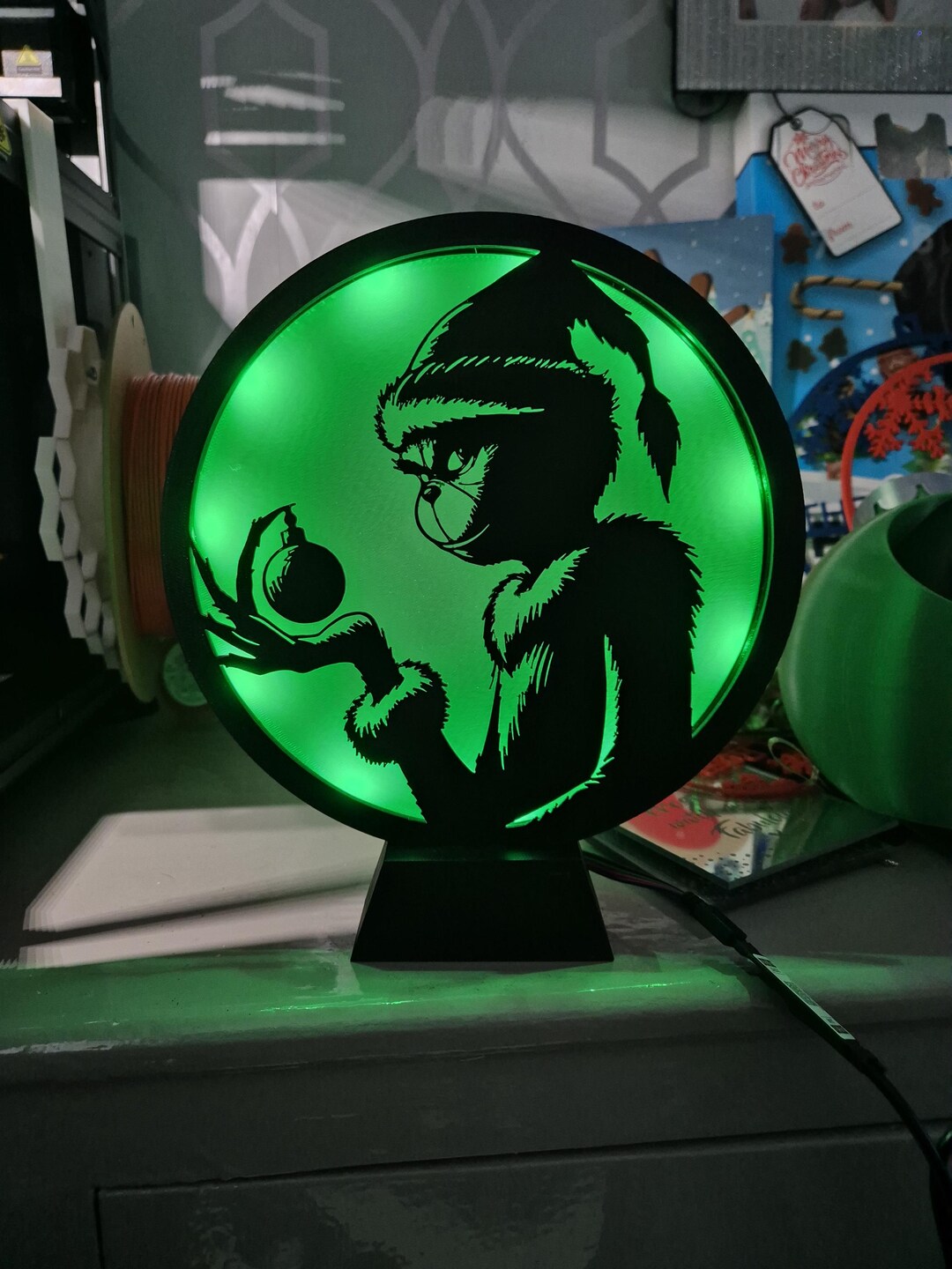 Christmas Grinch Lamp - Etsy UK