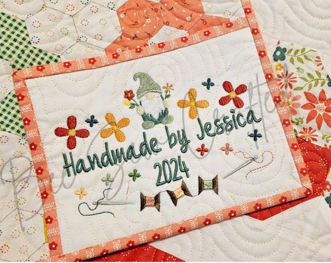 Custom Embroidered Quilt Label: Personalized Sewing Gift - Etsy