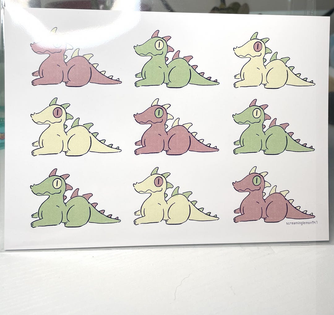 Fat Dragons Art Print - Etsy