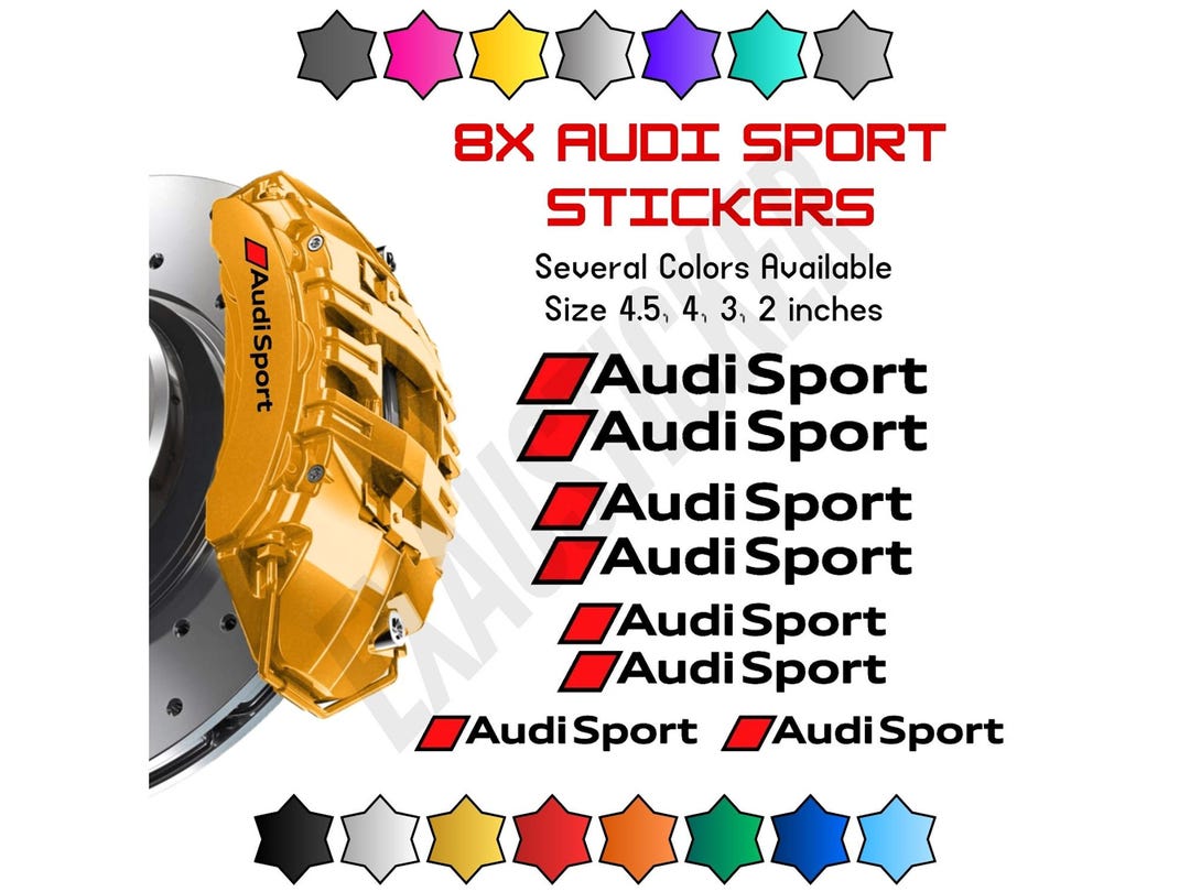8x Audi Sport Brake Caliper Stickers, Audi Decals, Brake Caliper Decals ...