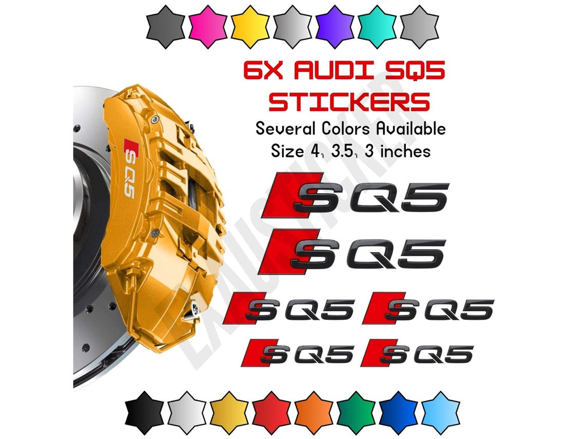 6x Audi SQ5 Brake Caliper Stickers, Audi Decals, Brake Caliper Decals ...
