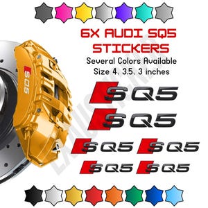 6x Audi SQ5 Brake Caliper Stickers, Audi Decals, Brake Caliper Decals ...