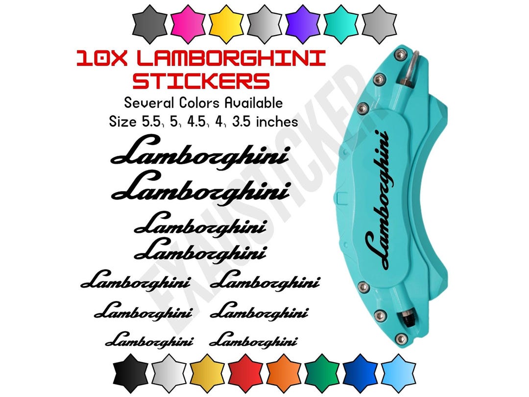10x Lamborghini Brake Caliper Stickers, Lamborghini Decals, Brake ...