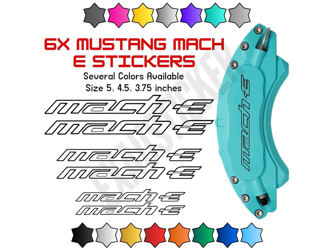 6x Mustang Mach E Brake Caliper Stickers, Mustang Decals Stickers ...