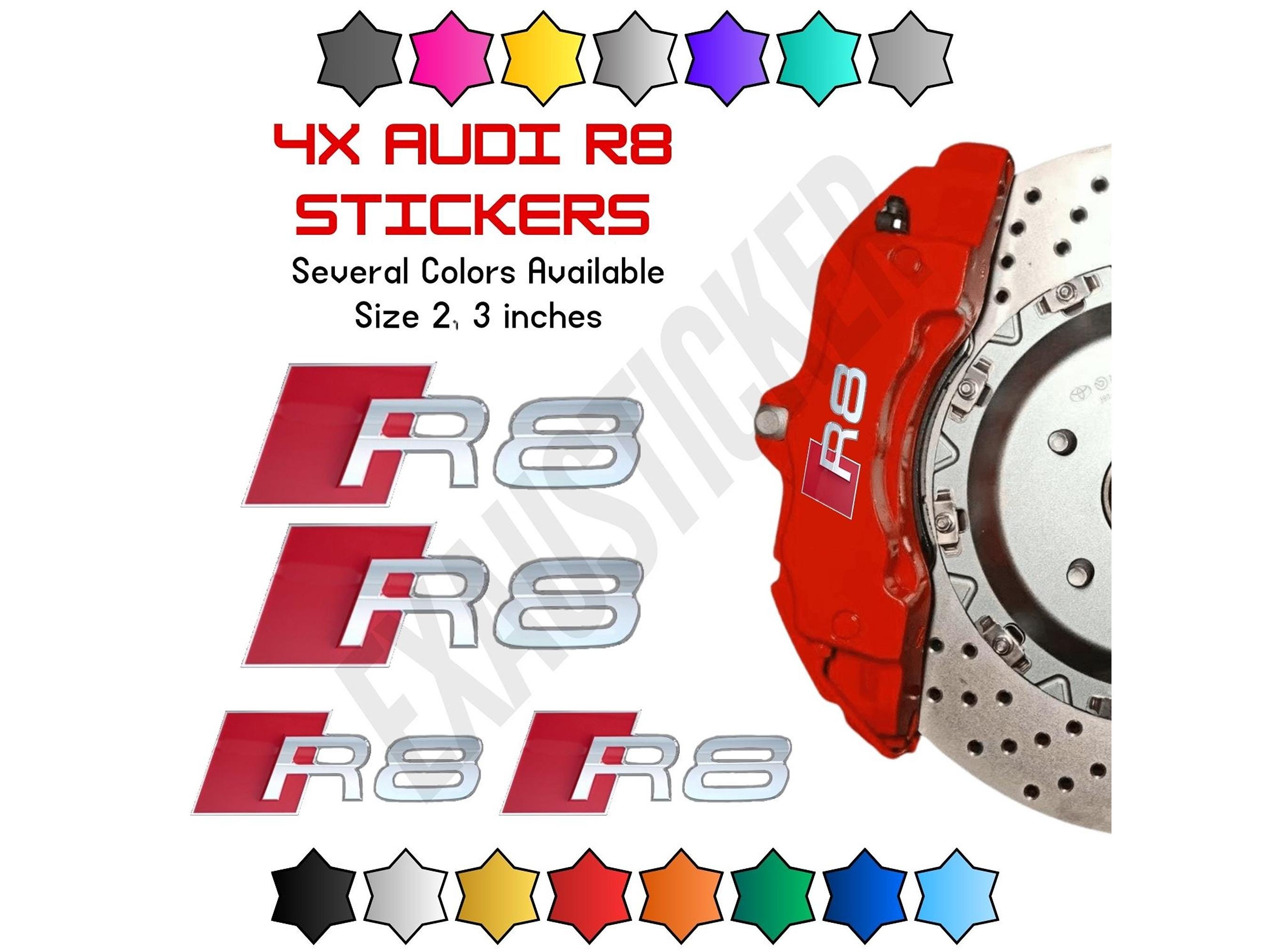 4x Audi R8 Brake Caliper Stickers, Audi Decals, Audi Brake Caliper ...