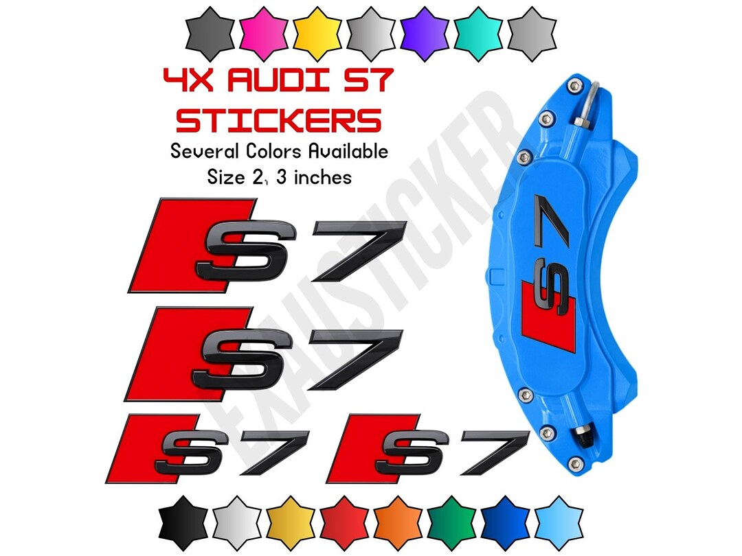 4x Audi S7 Brake Caliper Stickers, Audi Decals, Audi Brake Caliper ...