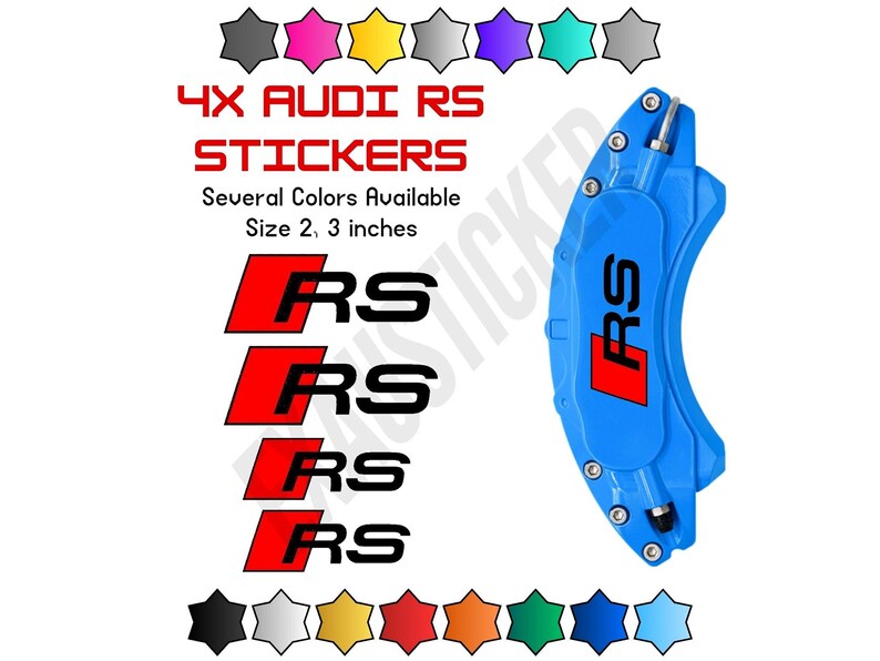 4x Audi RS Brake Caliper Stickers, Audi Decals, Audi Brake Caliper ...