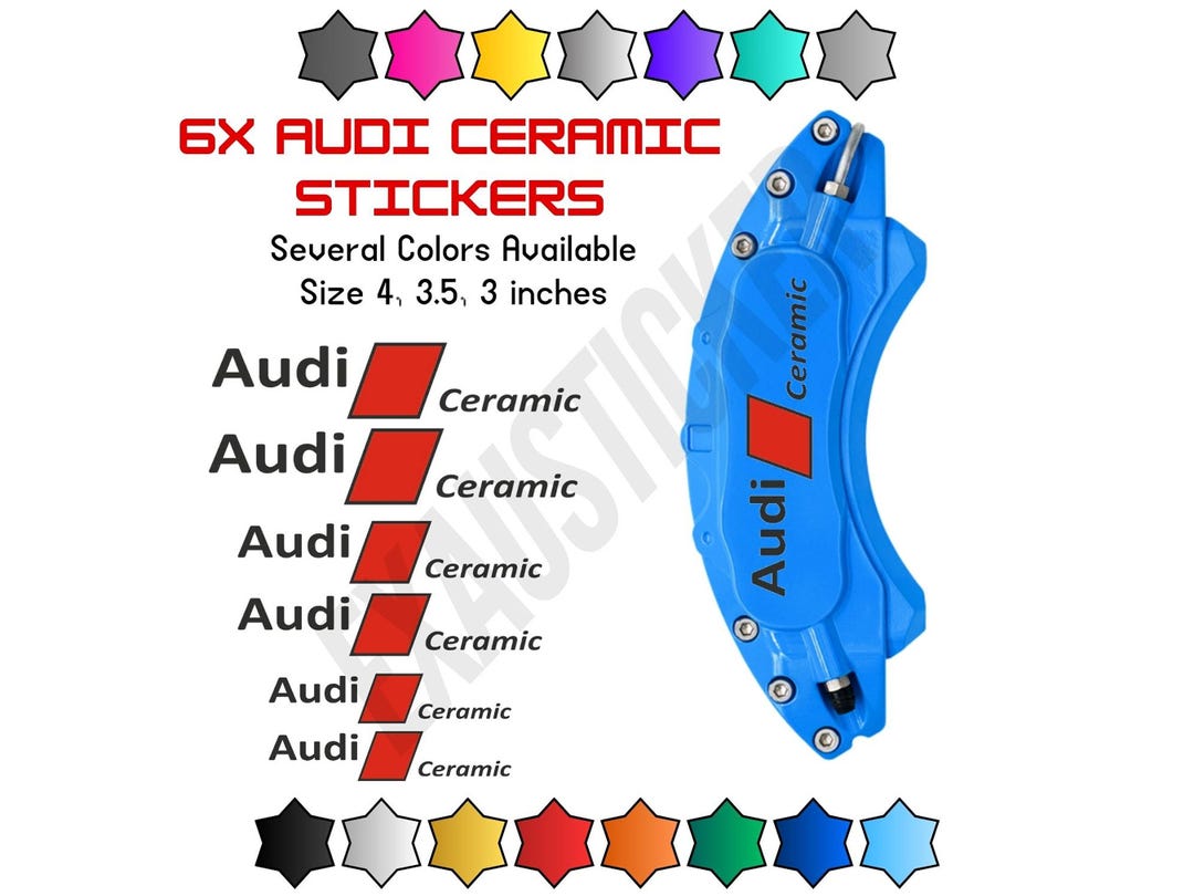 6x Audi Ceramic Brake Caliper Stickers, Audi Decals, Brake Caliper ...