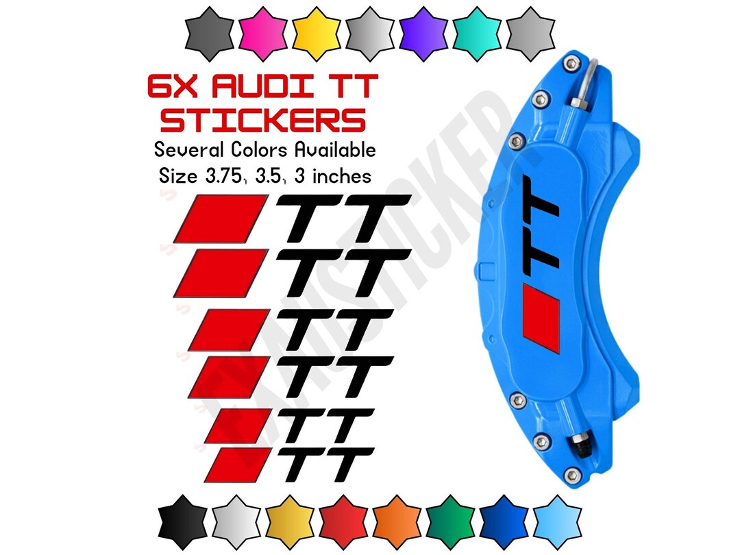 6x Audi TT Brake Caliper Stickers, Audi Decals, Brake Caliper Decals ...