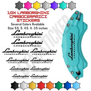 10x Lamborghini Carboceramici Brake Caliper Stickers, Lamborghini ...