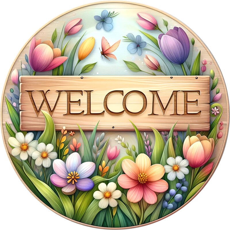 Spring Wreath Signs - Etsy