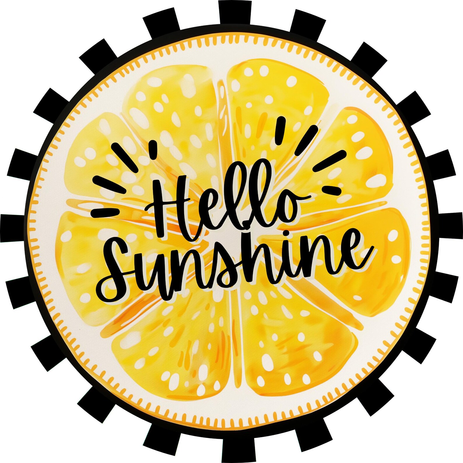 Hello Sunshine Lemon Wreath Sign, Wreath Attachment, Round Sign ...