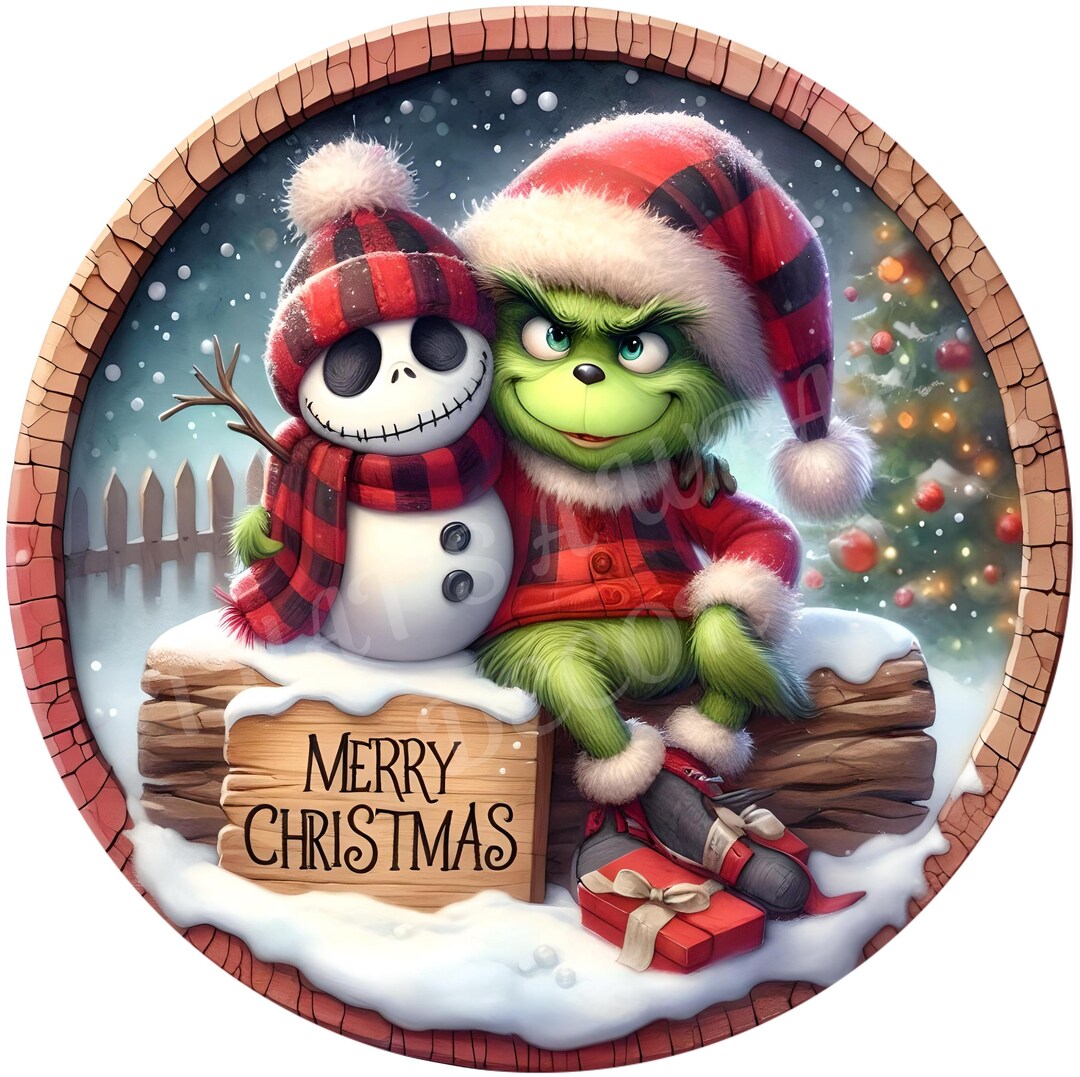 Green Monster Christmas Wreath Sign, Skeleton Sign, Green Monster Sign ...