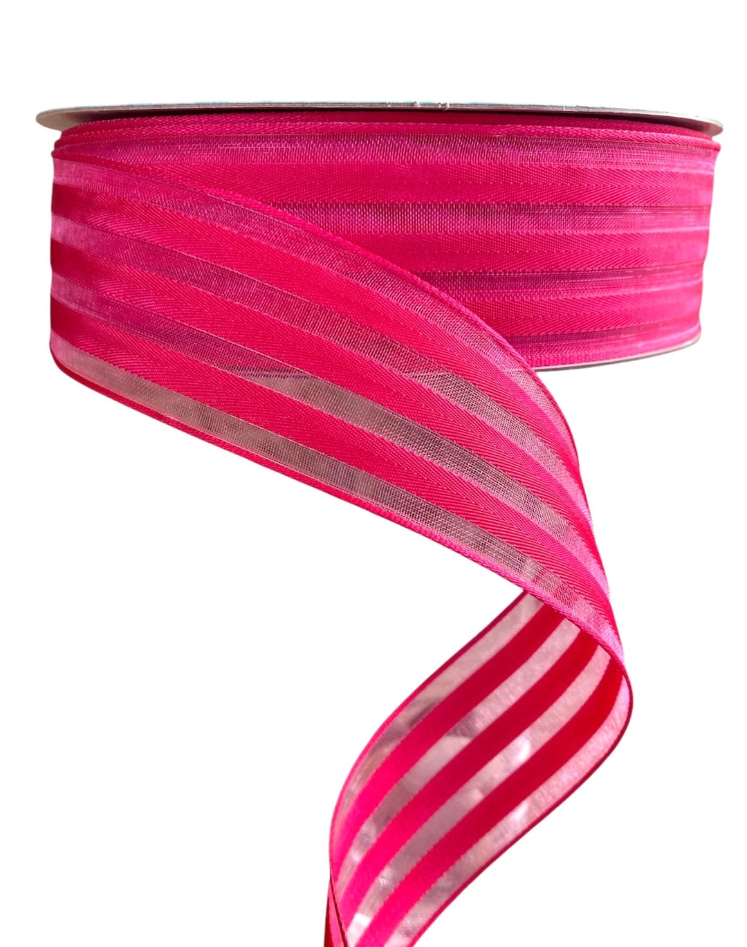 50 Yards, 1.5" Pink Wired Ribbon, Sheer Pink Ribbon, Kirkland, Costco ...