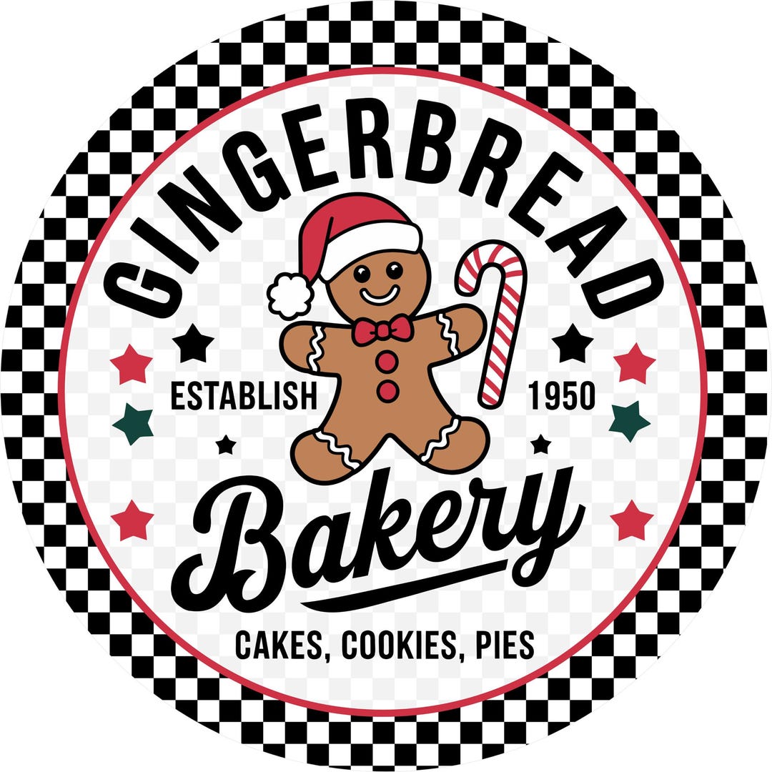 Gingerbread Bakery Wreath Sign, Christmas Sign, Wreath Attachment ...