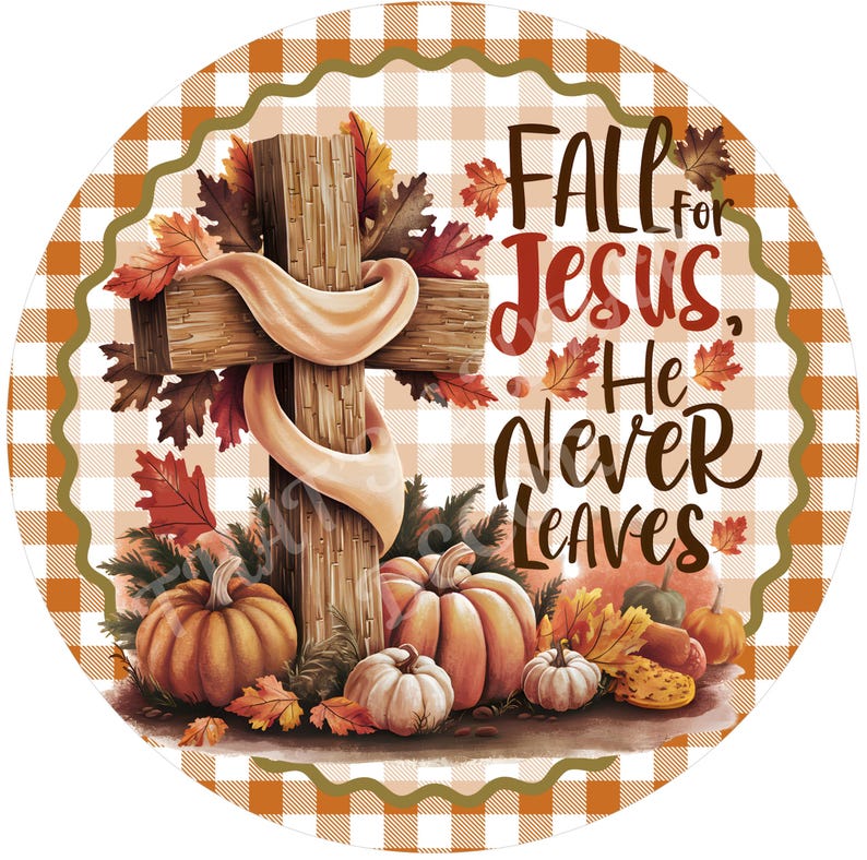 Fall Wreath Sign, Pumpkins Wreath Attachment, Round Metal Sign, Wreath ...