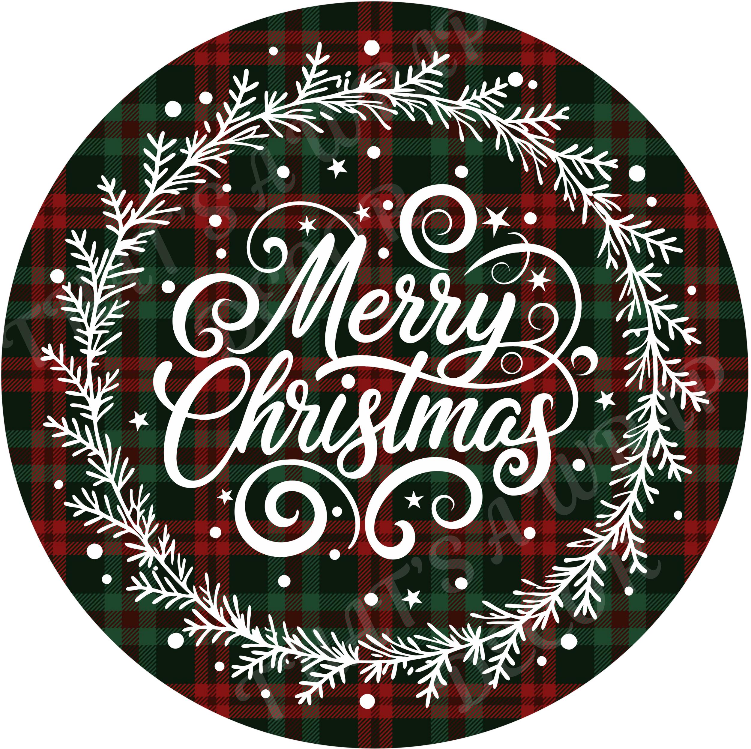 Merry Christmas Wreath Sign, Round Sign, Christmas Decor, Winter Door ...