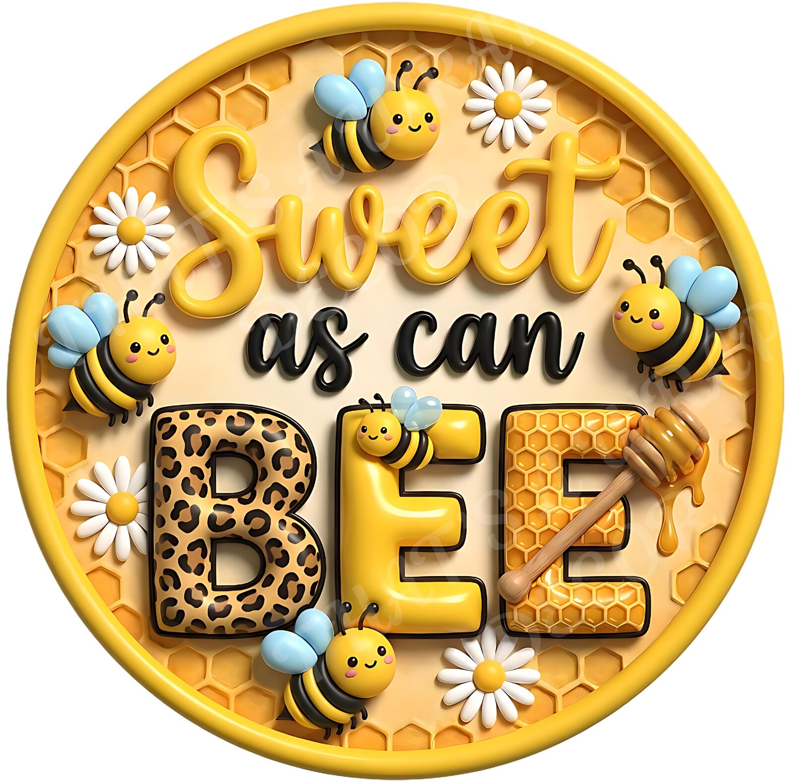 Bee Wreath Sign, Sweet as Can Bee, Wreath Attachment, Round Metal Sign ...