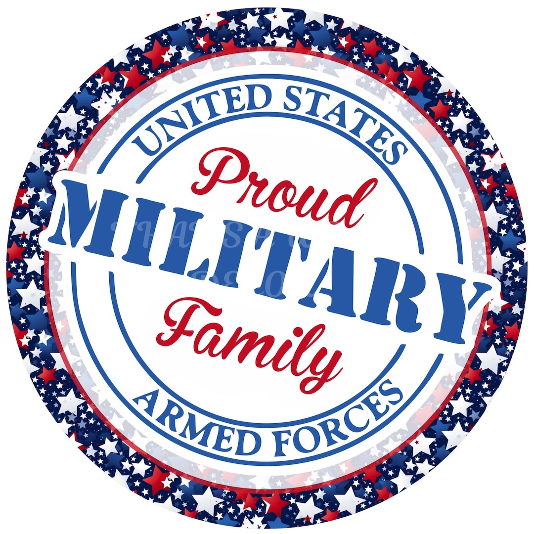 Military Wreath Sign, Armed Forces Sign, Wreath Attachment, Round Sign ...