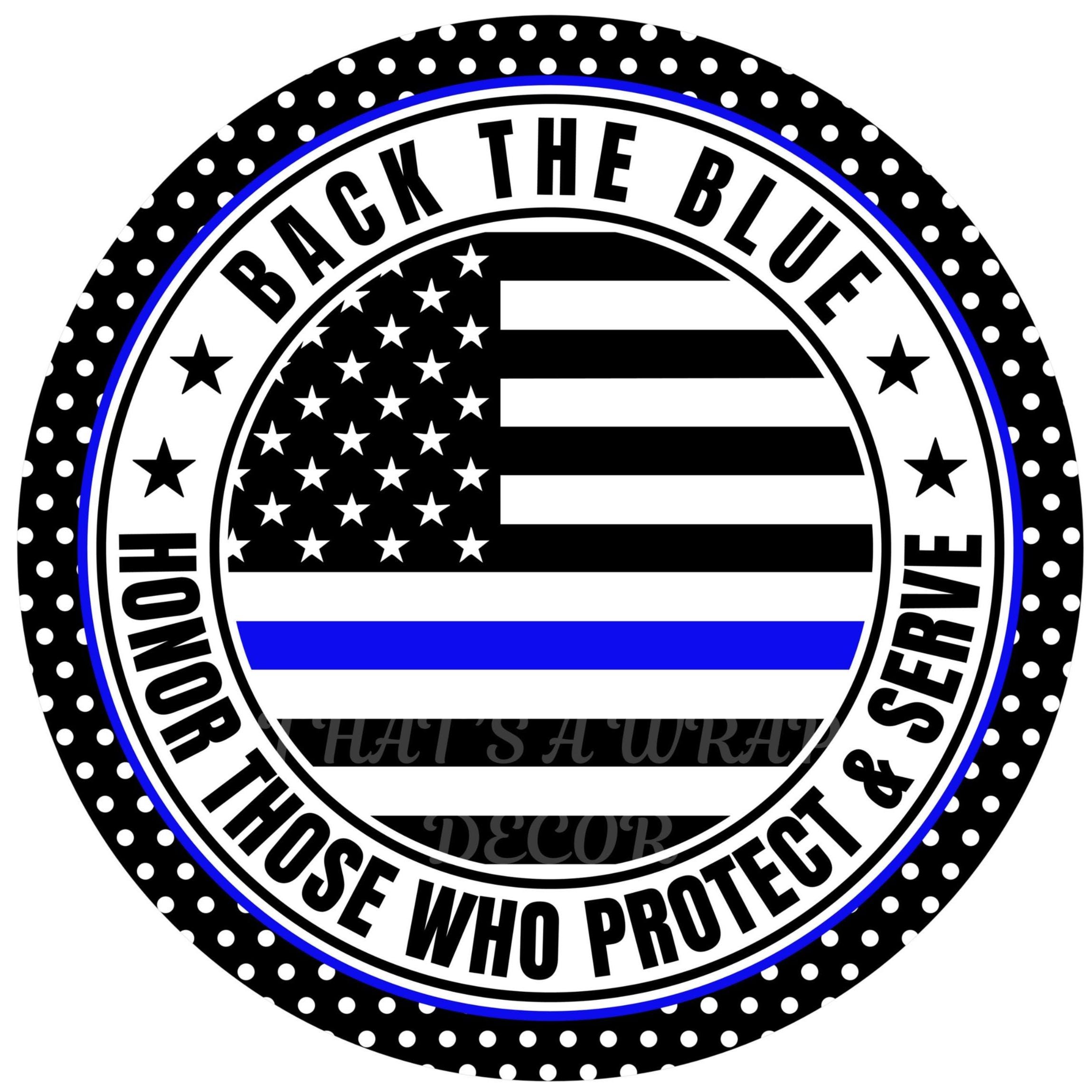 Police Wreath Sign, Back the Blue Sign, Round Wreath Sign, American ...