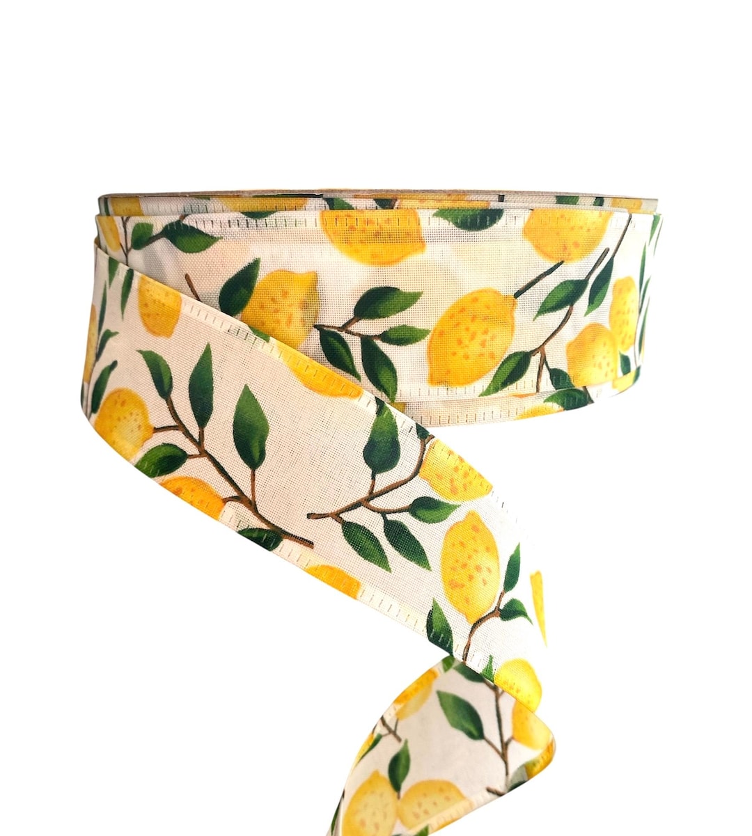 50 Yards, 1.5" Lemon Wired Ribbon, Wreath Ribbon, Bows, Yellow Ribbon ...