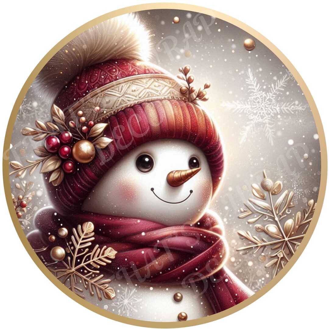 Snowman Wreath Sign, Winter Sign, Round Christmas Sign, Circle Sign ...