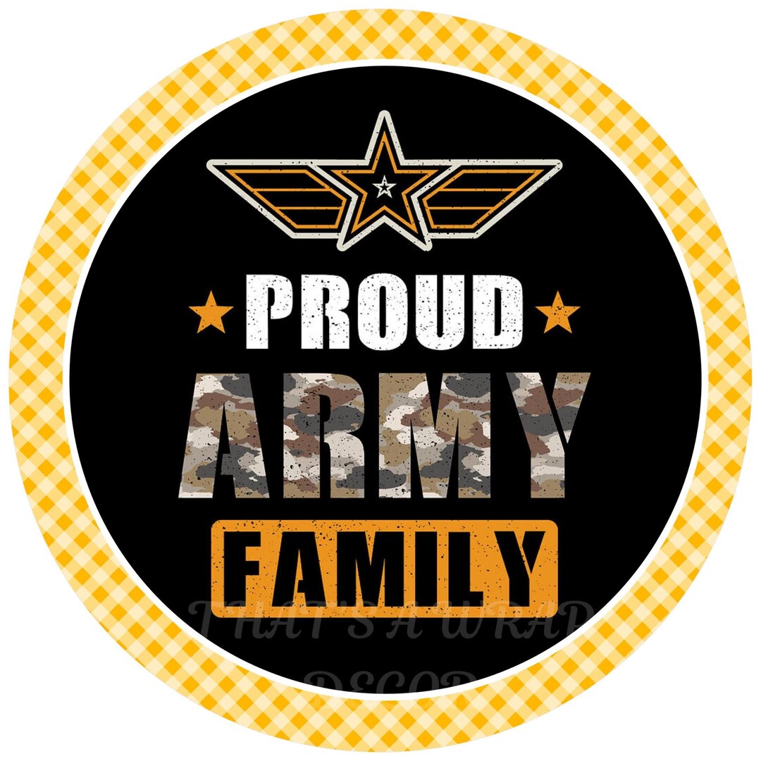 Army Wreath Sign, Military Family Sign, Wreath Attachment, Round Sign ...