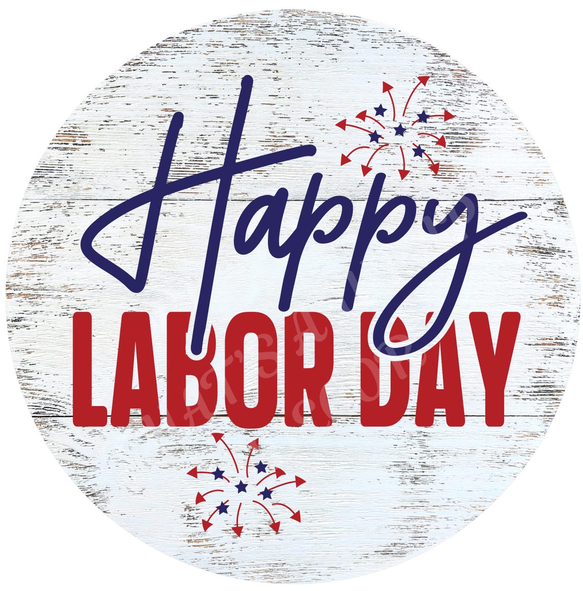 Labor Day Wreath Sign, Wreath Attachment, Round Sign, Happy Labor Day ...