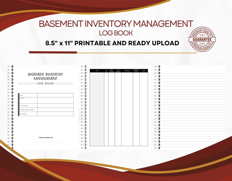 Basement Inventory Management Log Book - Etsy