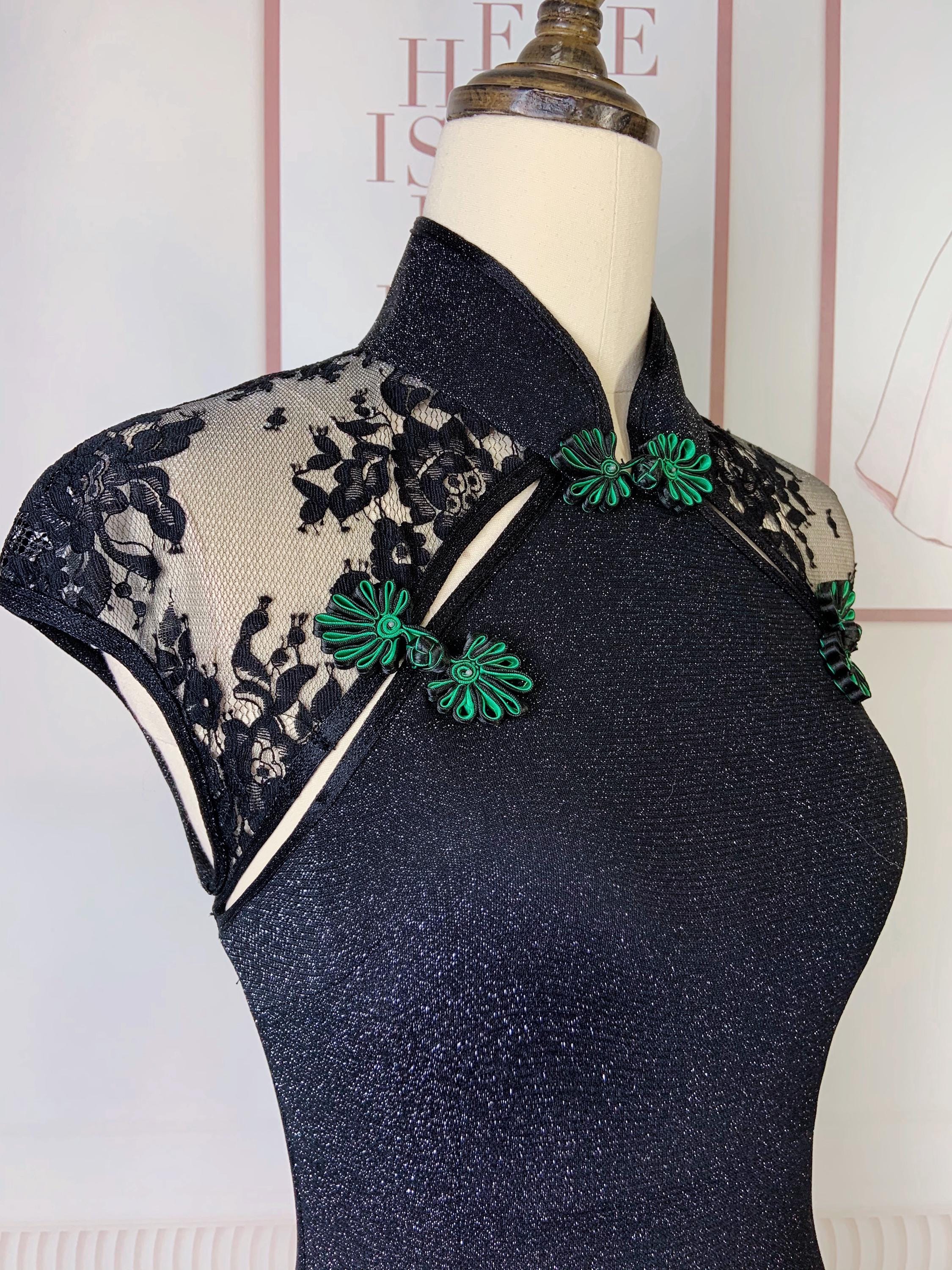 Lace-accented Cap Sleeve Qipao Tango Dress - Etsy