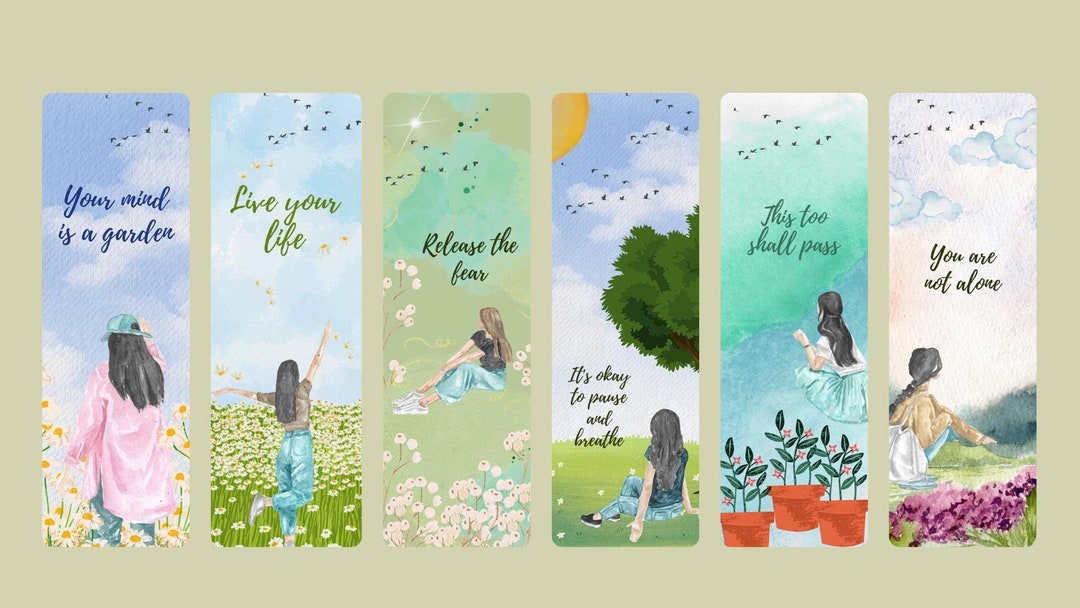 Inspirational Nature Bookmarks Calm Cloud Designs Motivational Quotes ...