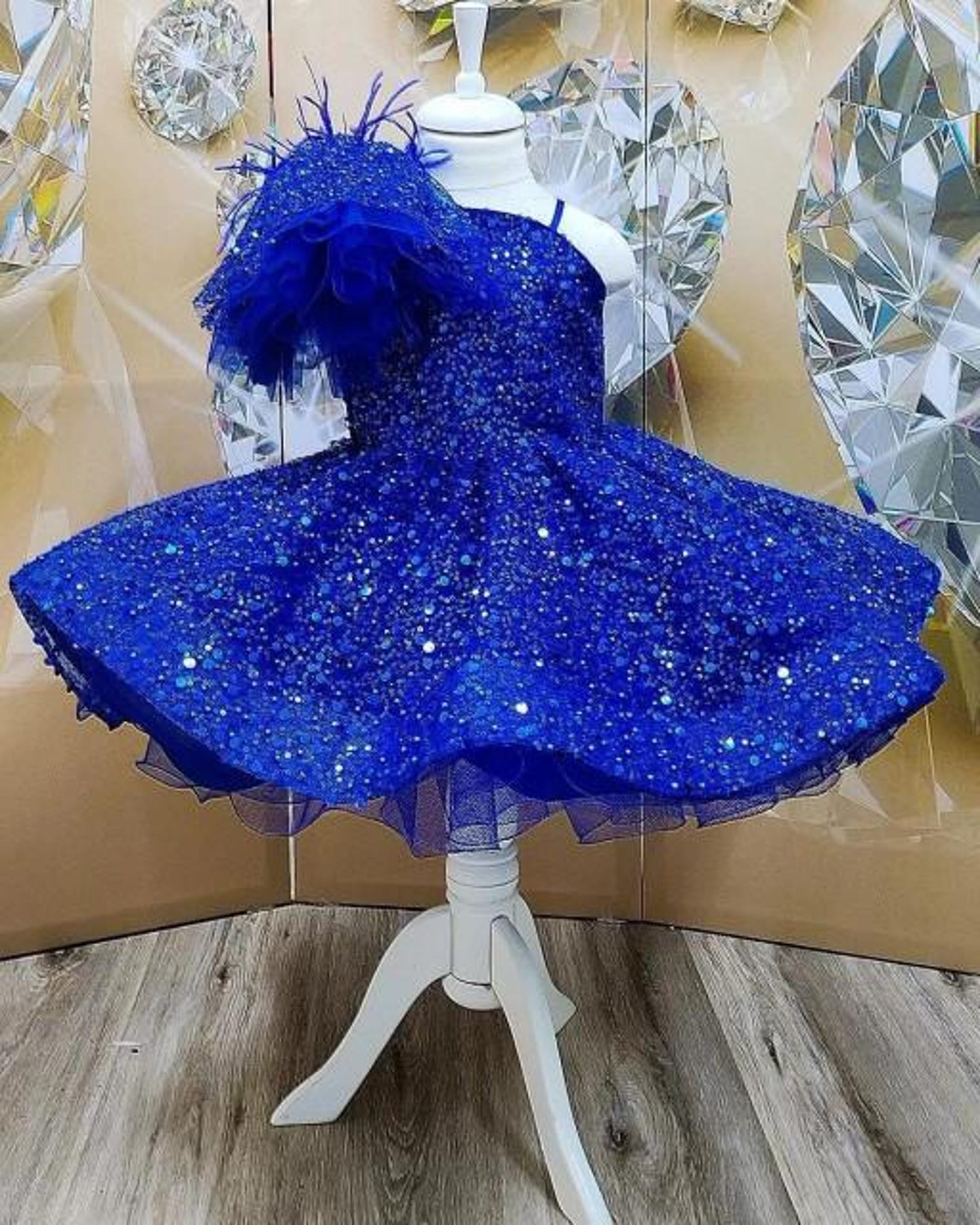 A Very Beautiful Short and Fluffy Dress Embroidered With Beads and ...
