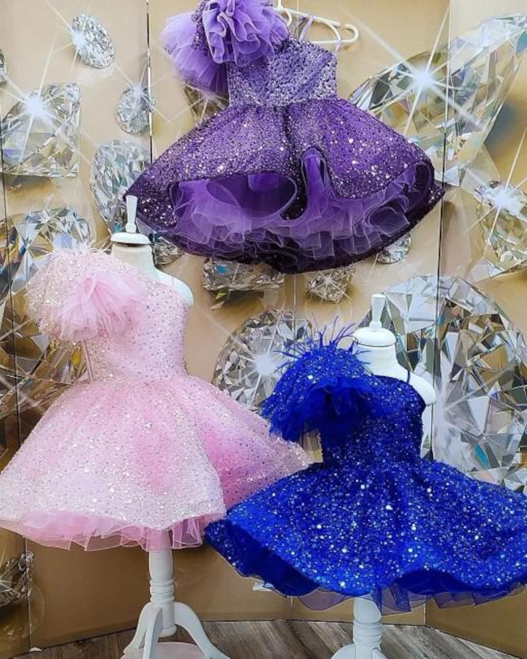 A Very Beautiful Short and Fluffy Dress Embroidered With Beads and ...