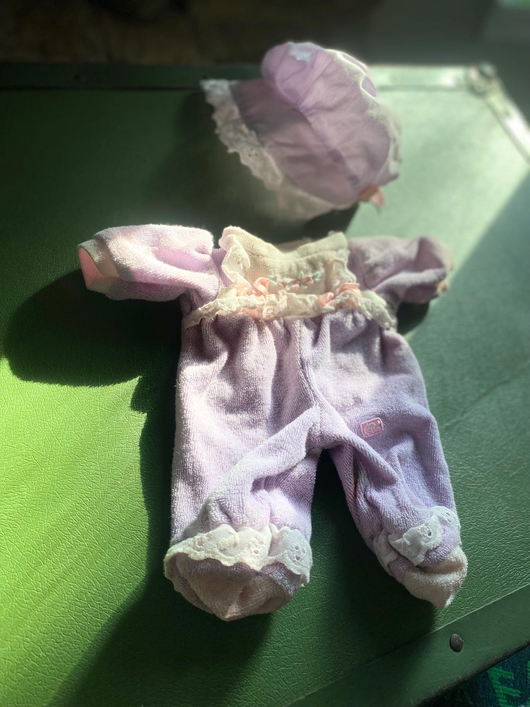 Vintage Cabbage Patch Matching Lavender Onesie and Bonnet With White ...