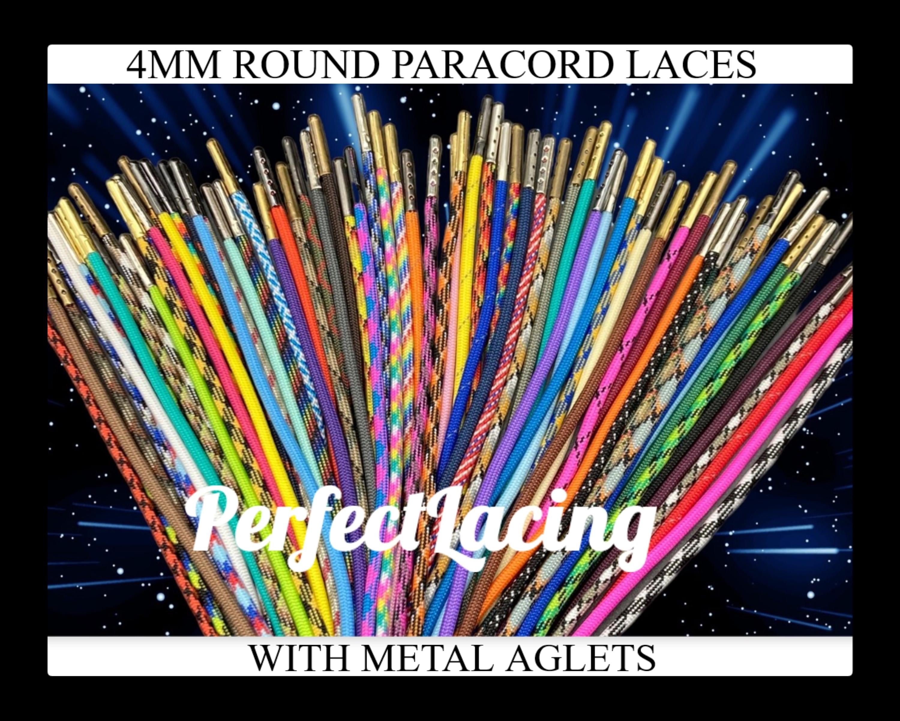 4mm Paracord Laces With Black Aglets Shoes Docs Boots Trainers Roller ...