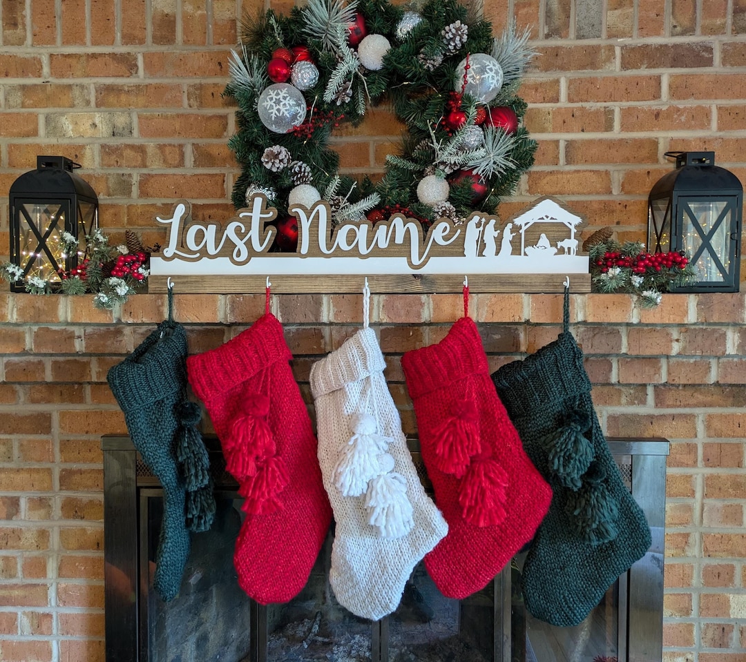 Personalized Nativity Stocking Hanger, Laser Cut Acrylic and Wood ...