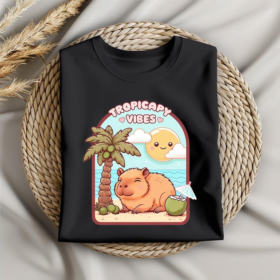 Tropical Capybara Sublimation Design, Cute Capybara Beach Vibes PNG ...