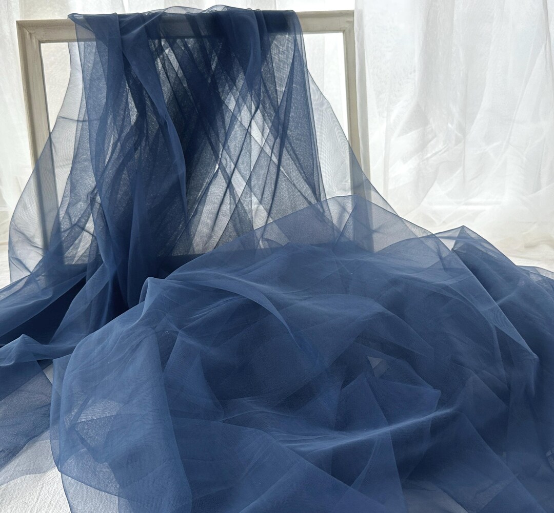 Dark Blue Tulle Fabric-bridal Dress Tulle Fabricdiy Mesh Tulle Fabric ...
