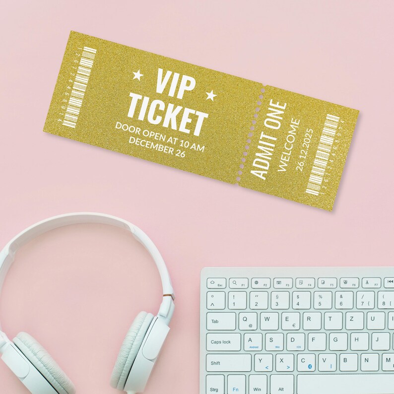 Editable Ticket for Canva, Printable Custom VIP Ticket, DIY Tickets ...
