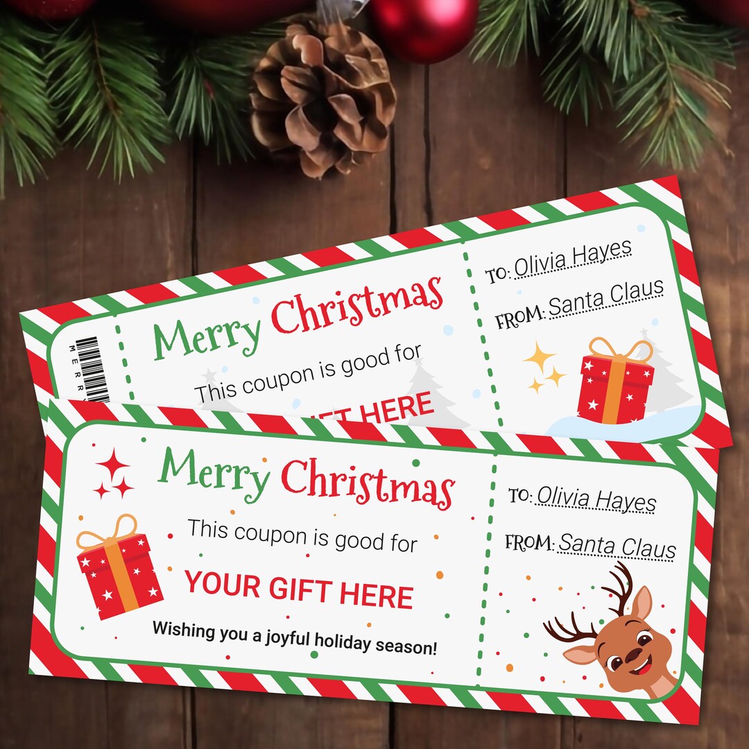 Editable Christmas Gift Coupon From Santa (digital Download) - Etsy