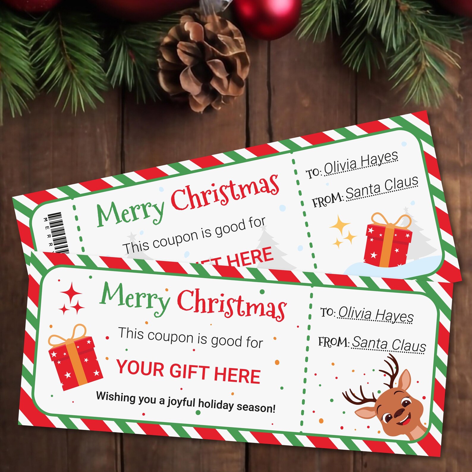 Editable Christmas Gift Coupon From Santa (digital Download) - Etsy