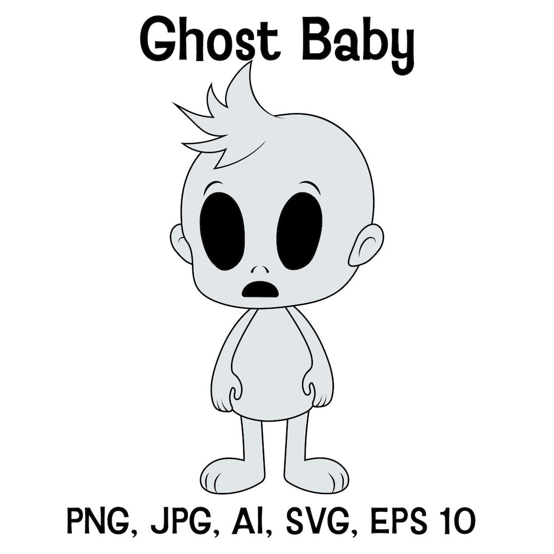 Ghost Baby Digital Print - Creepy Cute Art. Sad Little Undead Baby ...