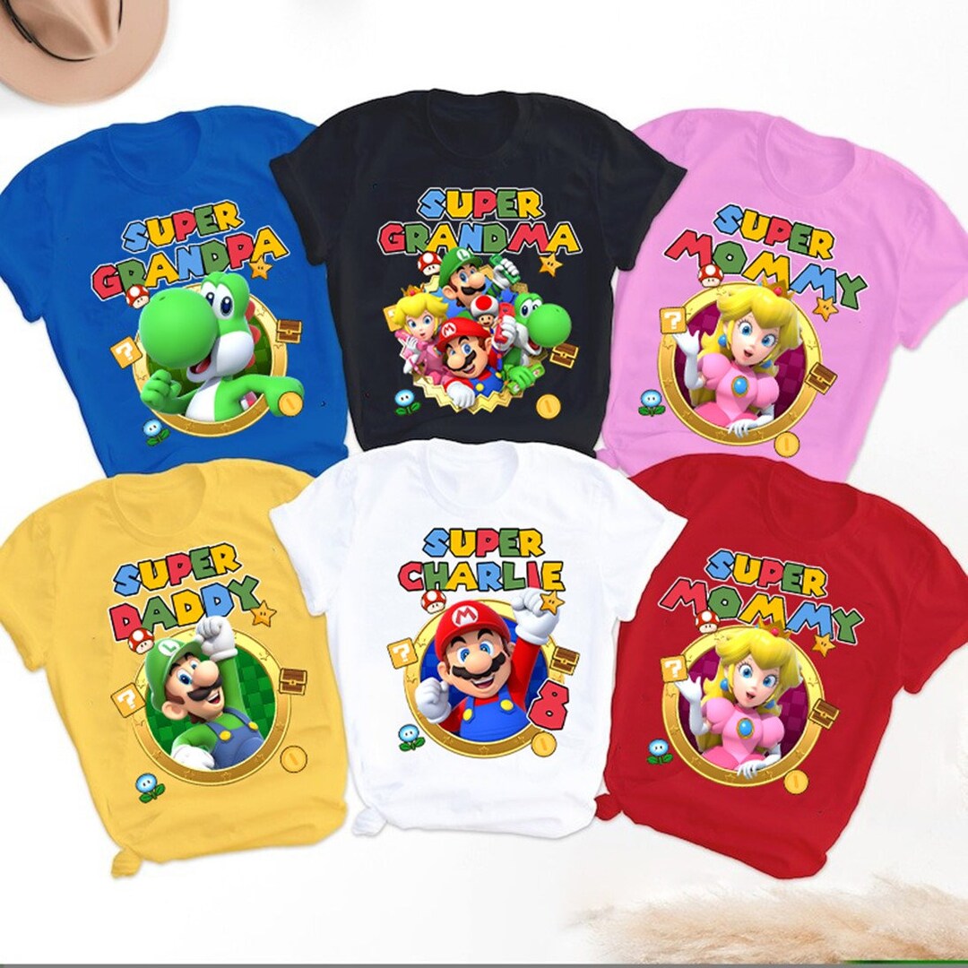 Super Mario T-shirt, Personalized Mario Characters Shirt, Custom Kids ...