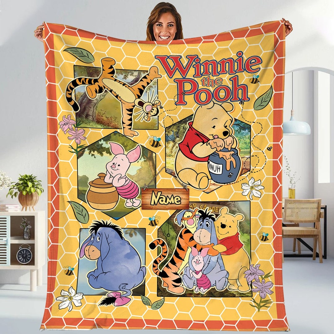 Personalized Name Winnie the Pooh Blanket, Pooh Bear and Friends ...