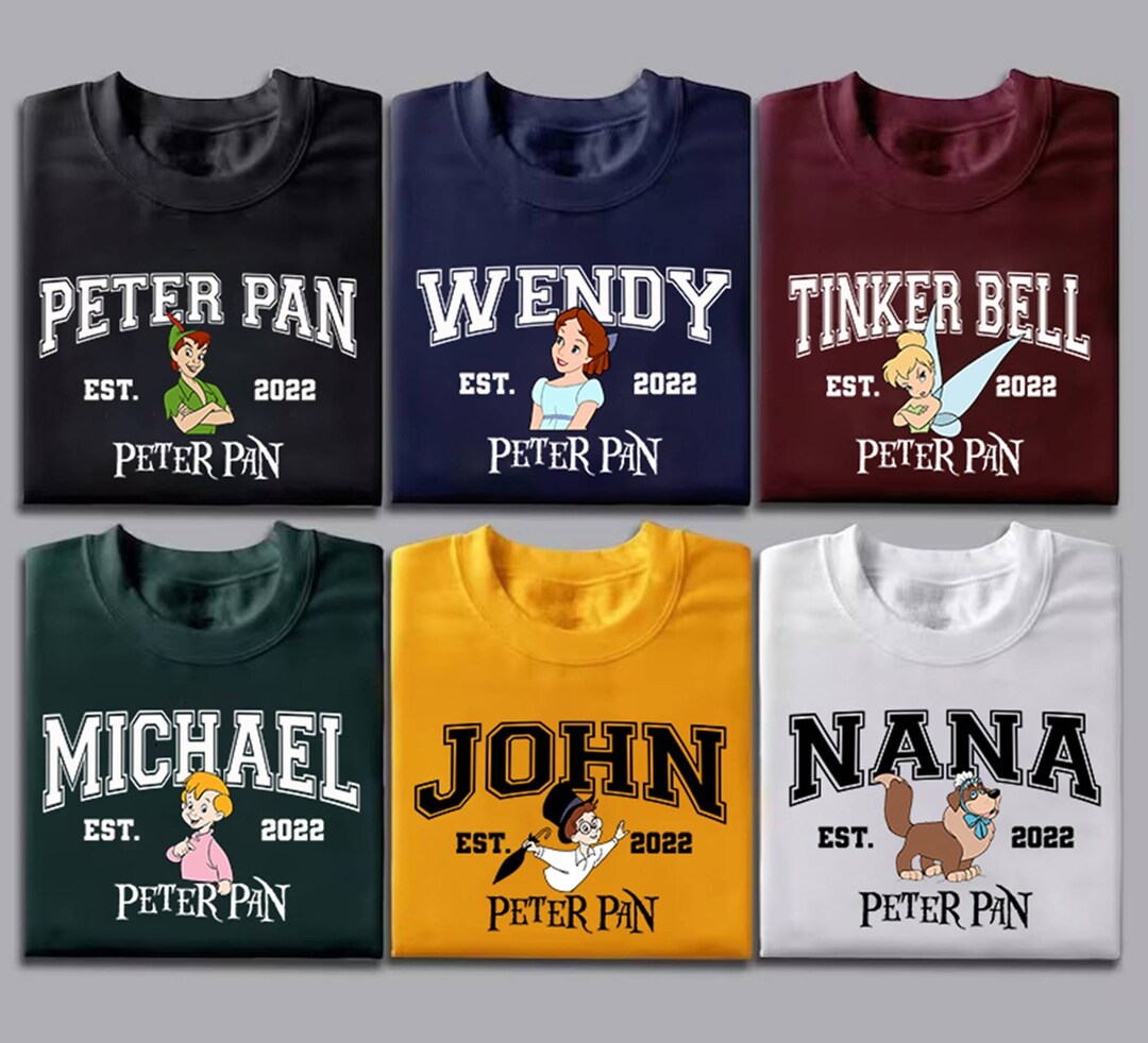 Vintage Mickey Peter Pan Characters Sweatshirts, Peter Pan Group Squad ...