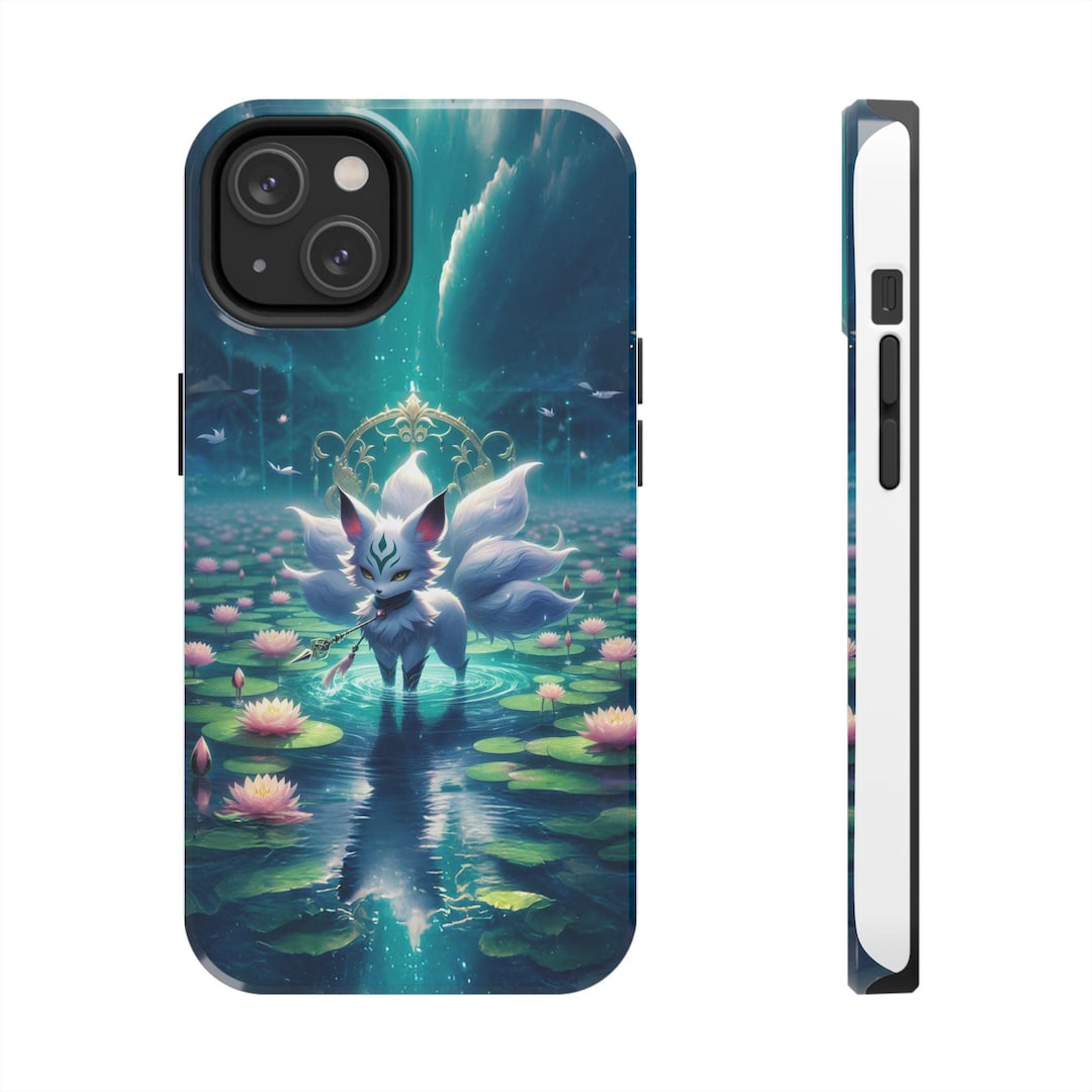 Multi-tailed Fox Phone Case: Mystical Lotus Lake Design - Etsy